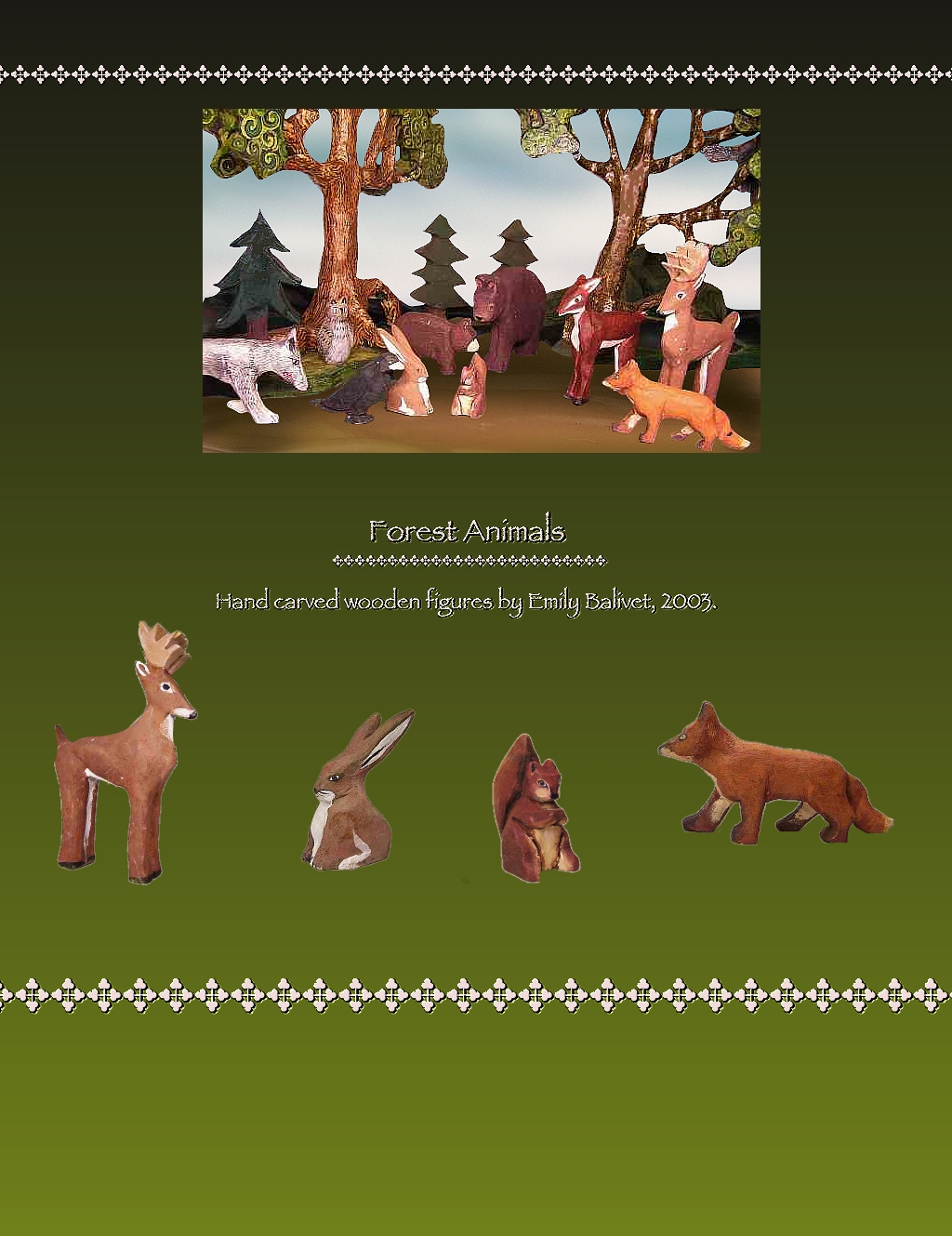 Hand Carved Wooden Toys - Forest Figures